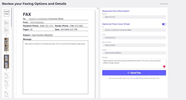 Free Fax Cover Sheet | Fax.Live Features