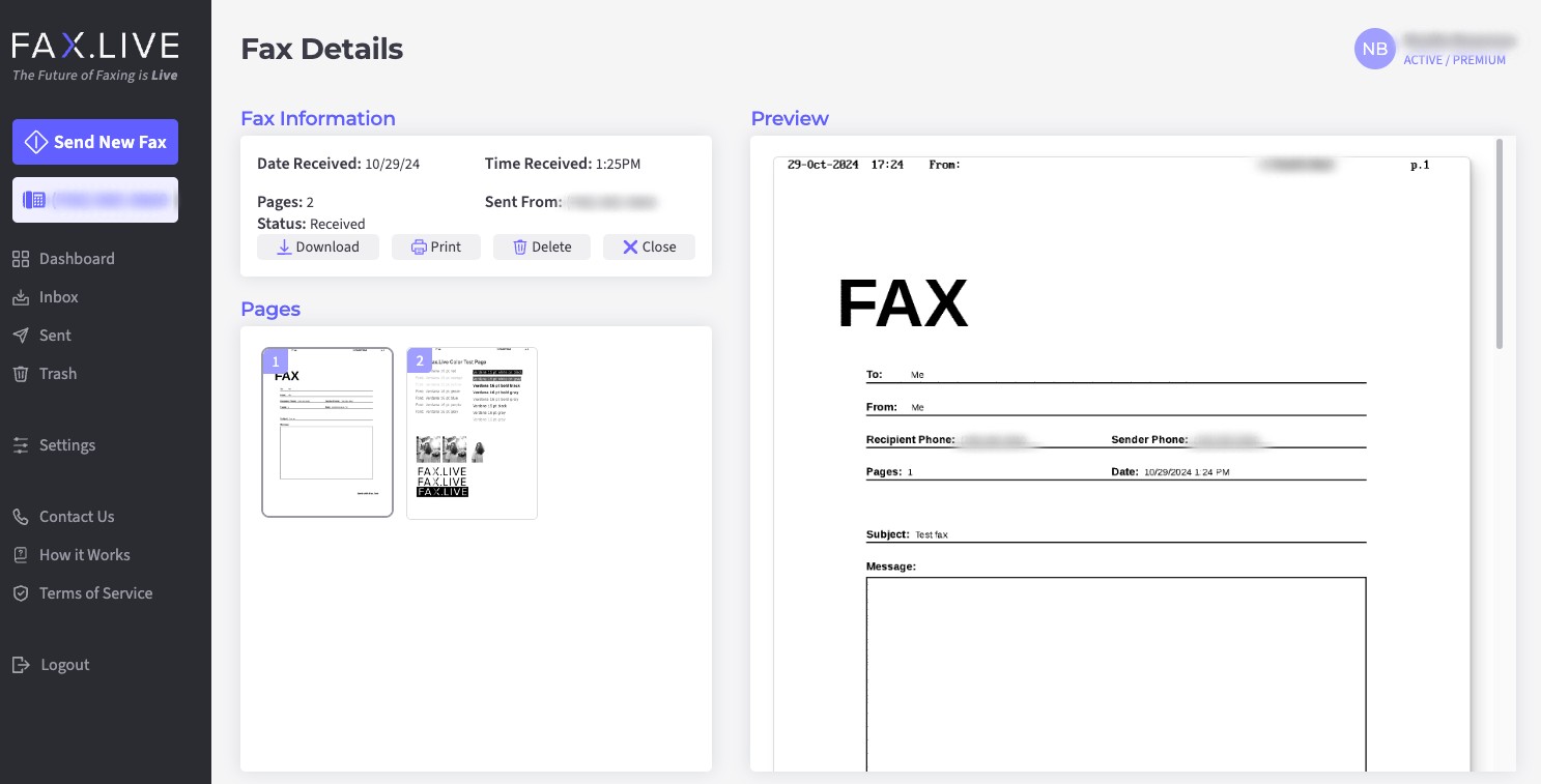 Fax Login | View My Fax | Fax.Live's Activity Log